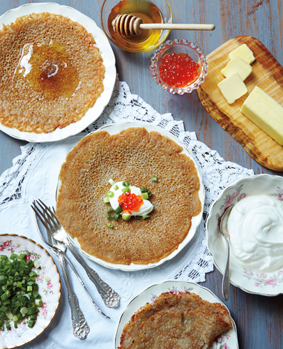 Russian Cuisine Buckwheat Blini Recipe